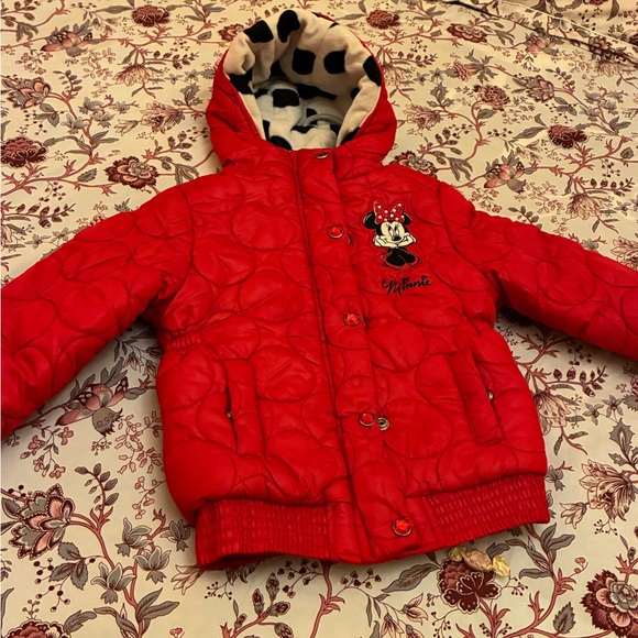 Disney | Jackets & Coats | Minnie Mouse Red Quilted Hooded Coat | Poshmark